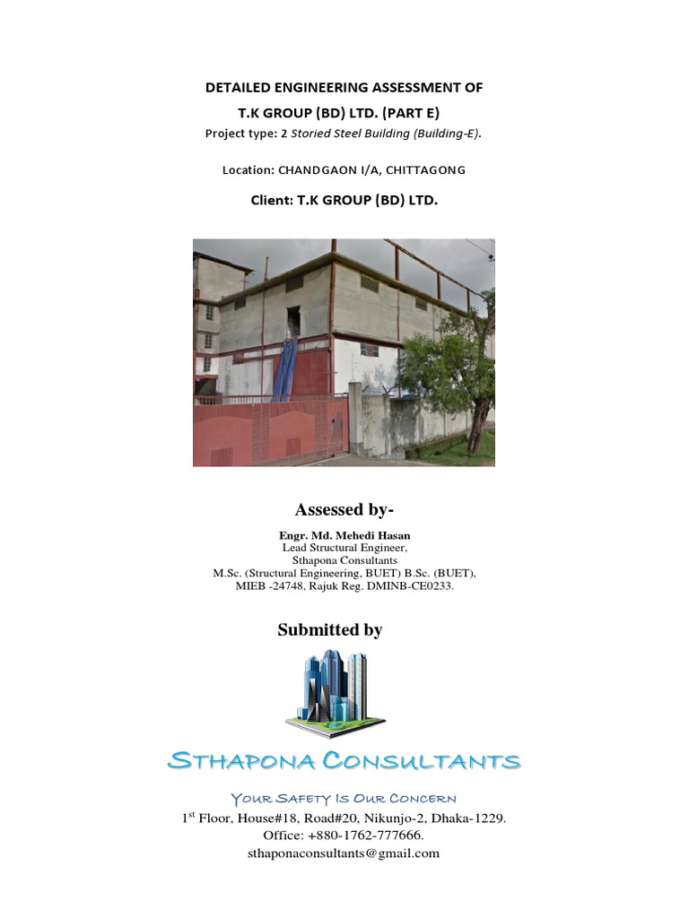 Dea-Report of T.K Group BD - Part e 29-10-2018 | PDF | Earthquake Engineering | Beam (Structure)