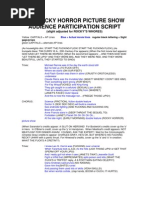 Rocky Horror Audience Partici Pation Guide | PDF | Art