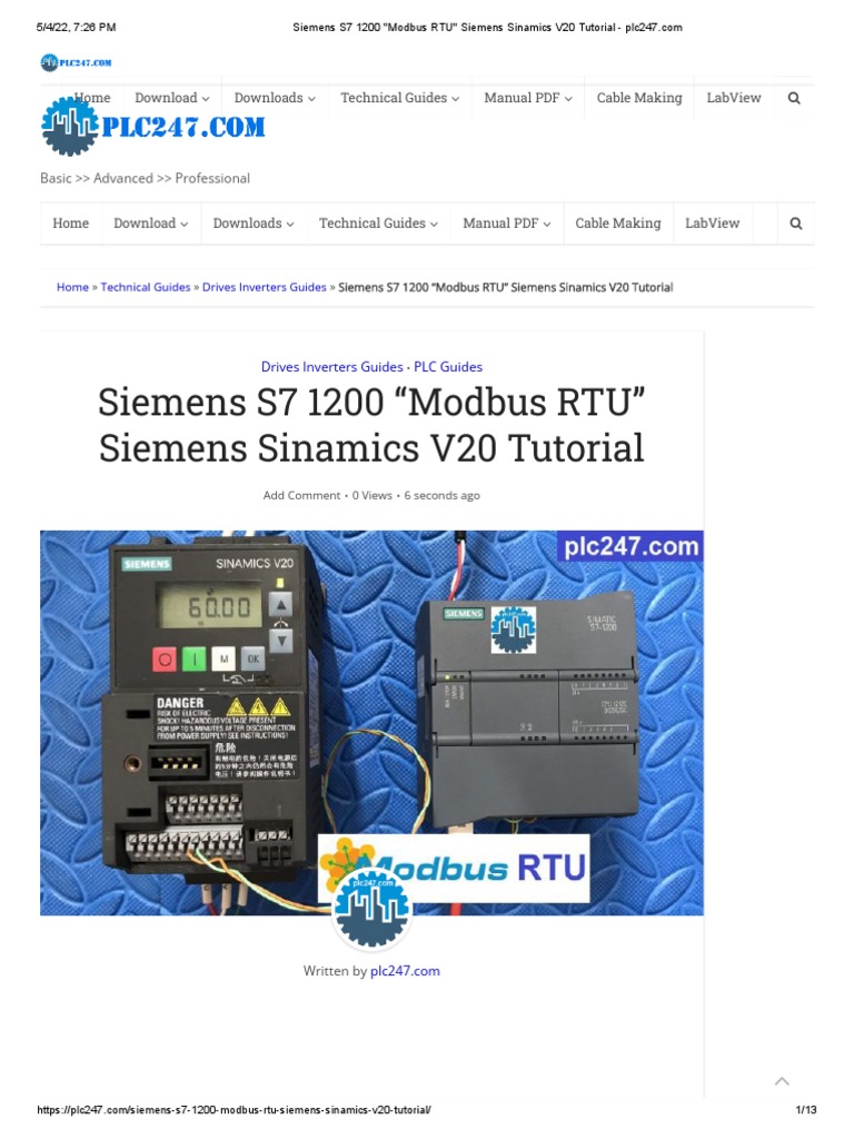 Siemens S7 1200 - Modbus RTU - Siemens Sinamics V20 Tutorial | PDF | Information Age | Software