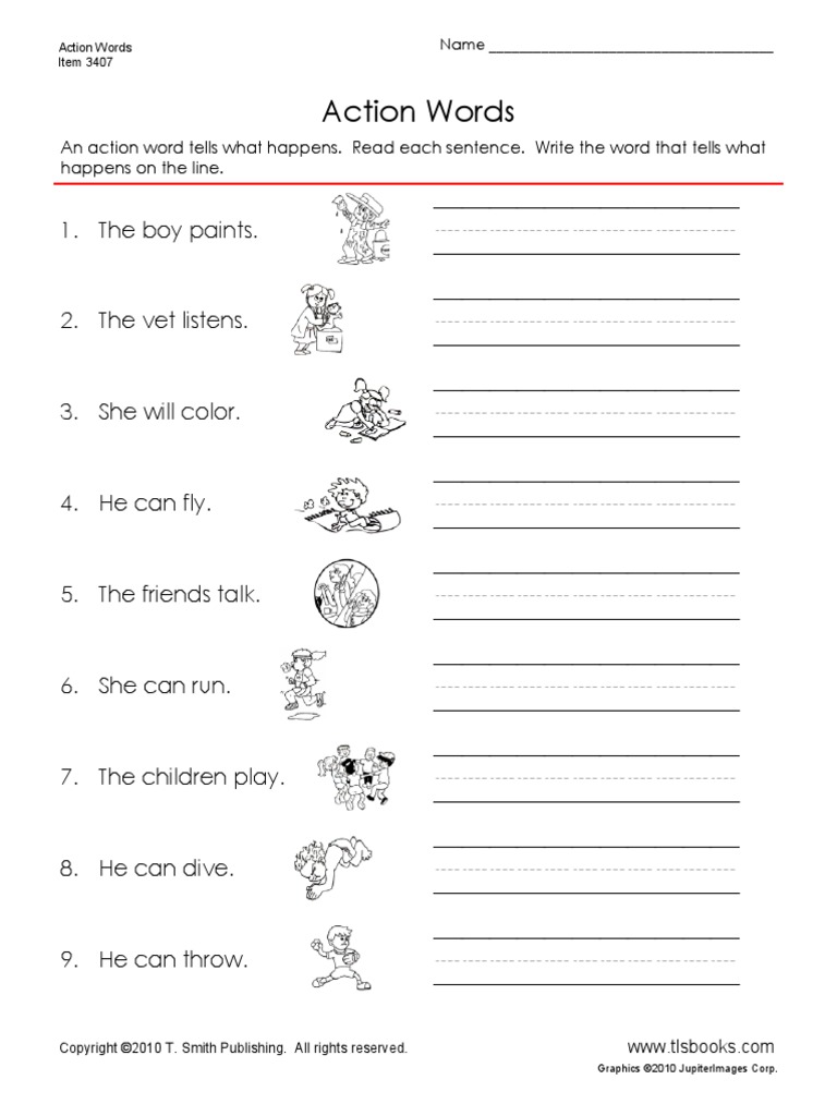 Action Words: 1. The Boy Paints | PDF | Copyright Law | Law