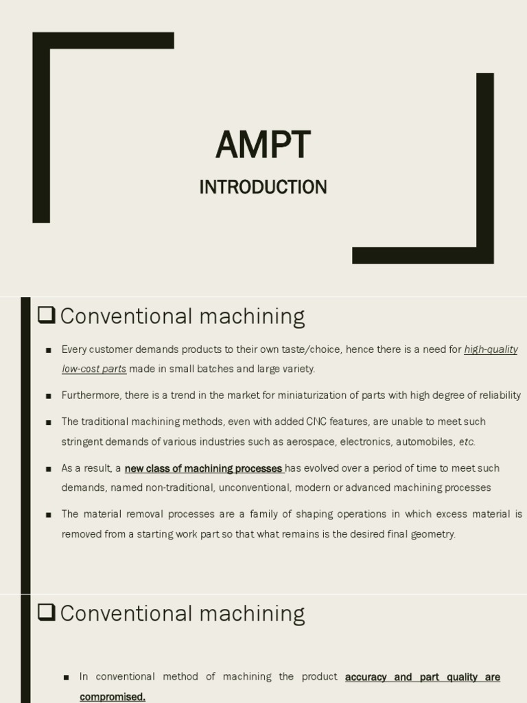 Ampt - Advanced Materials Processing Techniques | PDF | Machining ...