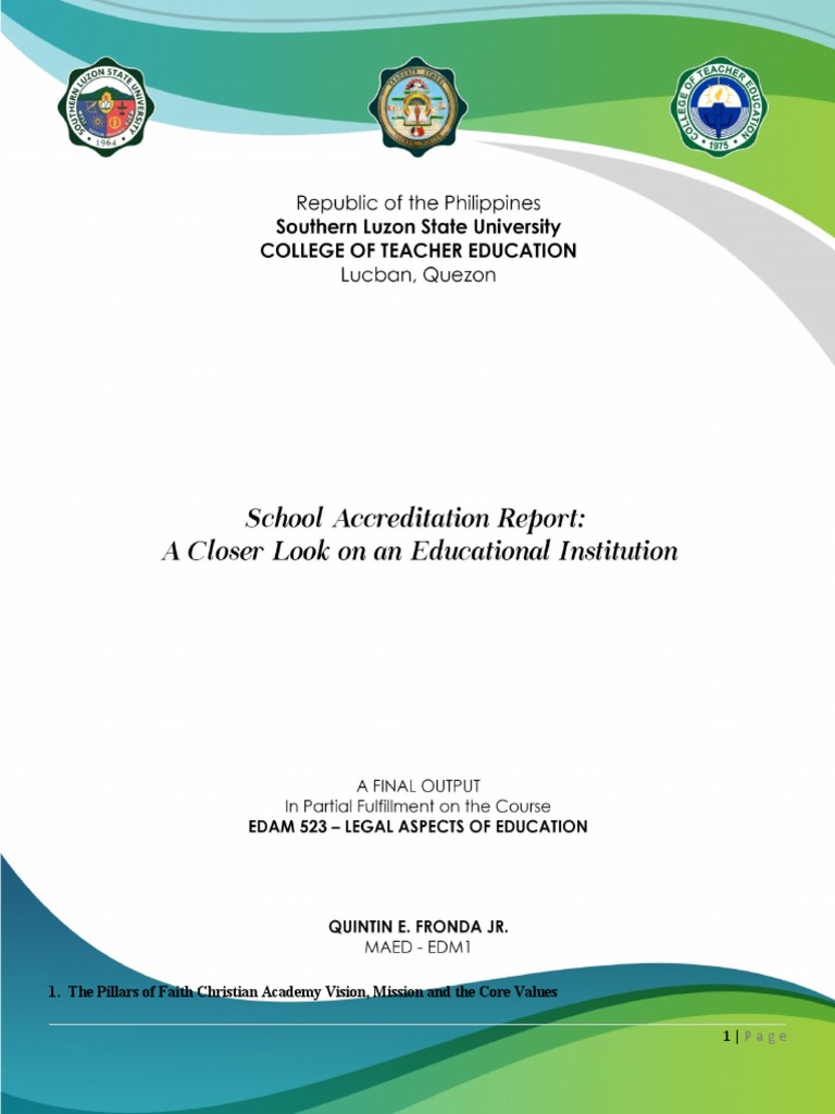 School Accreditation Report | PDF | Educational Assessment | Curriculum
