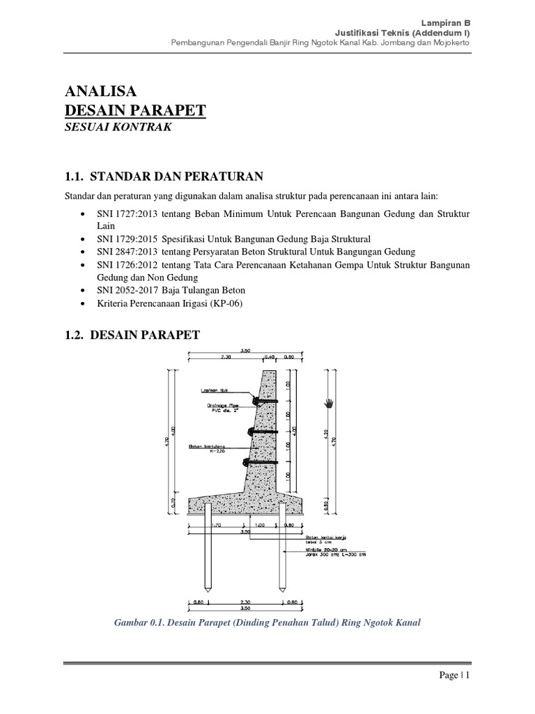 Lampiran B-Struktur Parapet Eksisting | PDF