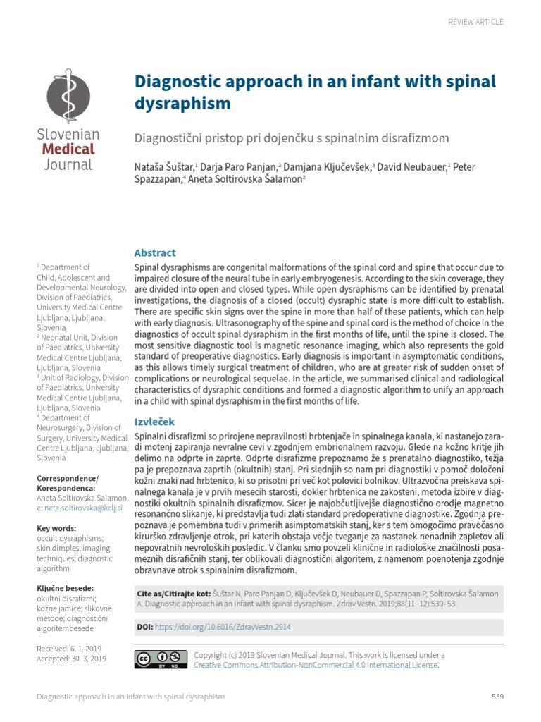 Diagnostic Approach in An Infant With Spinal Dysraphism: Medical | PDF ...