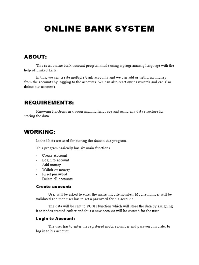 ONLINE_BANK_SYSTEM | PDF | Computer Engineering | Software Development