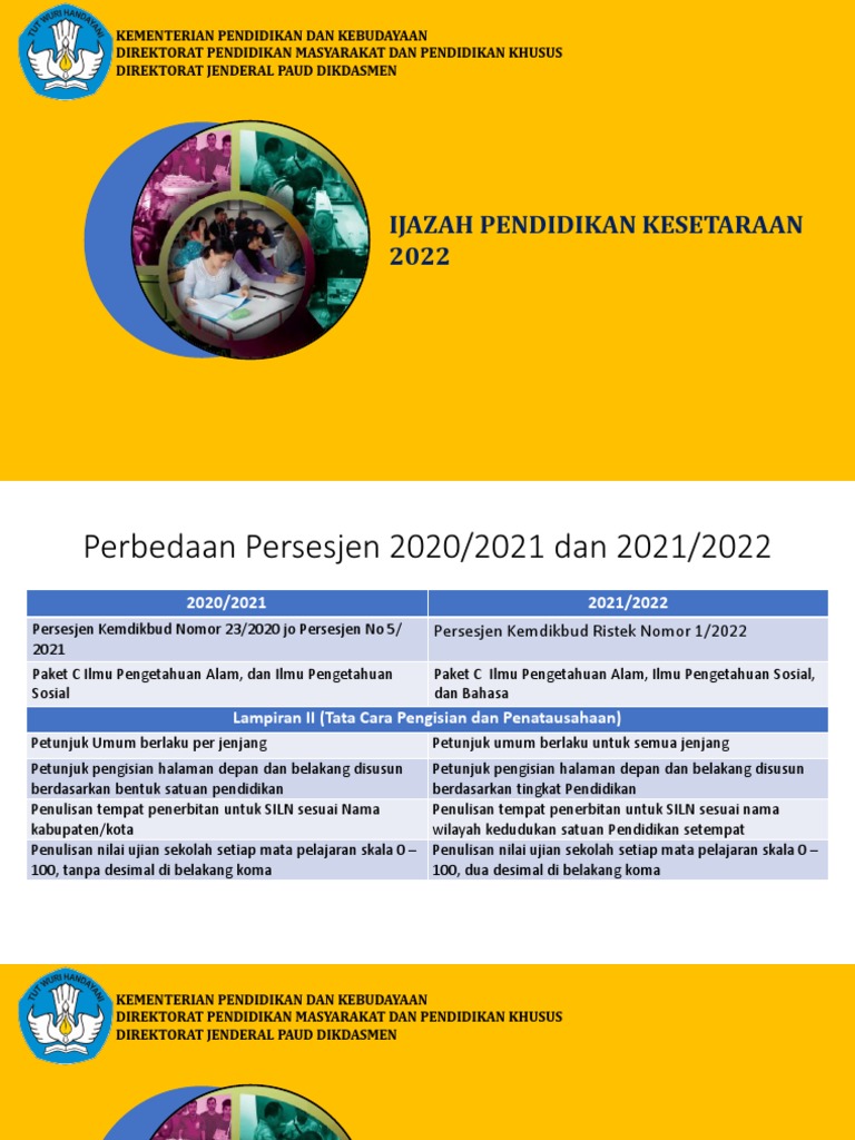 Ijazah Pendidikan Kesetaraan 2022 | PDF