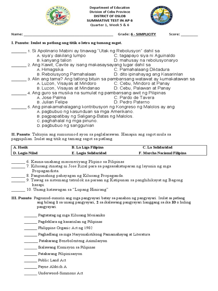 Sa Ap6 Q1 Week 56 | PDF