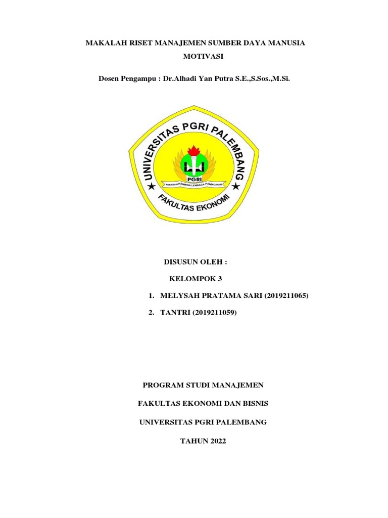 Makalah Motivasi Kelompok 3 RISET MSDM | PDF