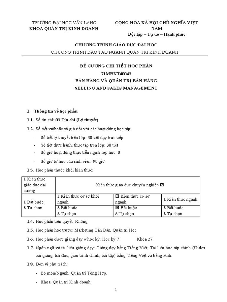 K27 BanHangQuanTriBanHang HK212 | PDF