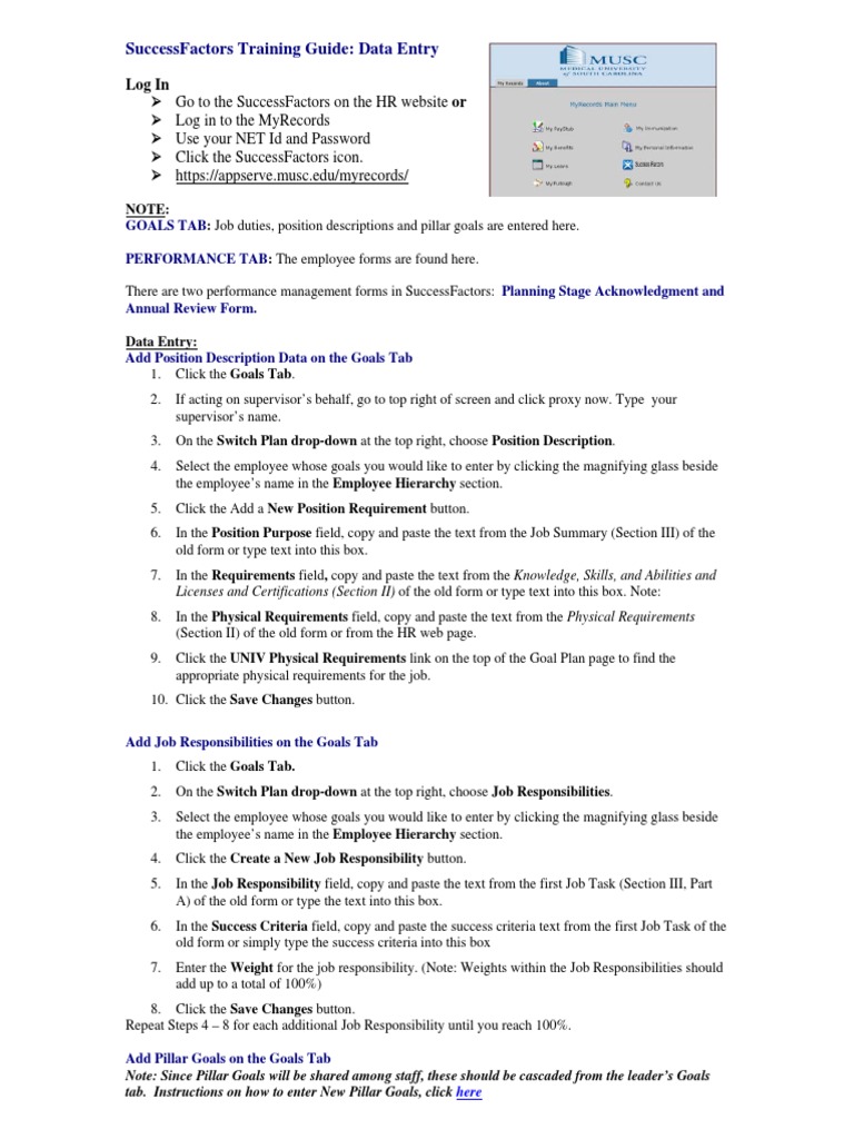 SuccessFactors Training Guide I v2 | PDF | Software | Computing