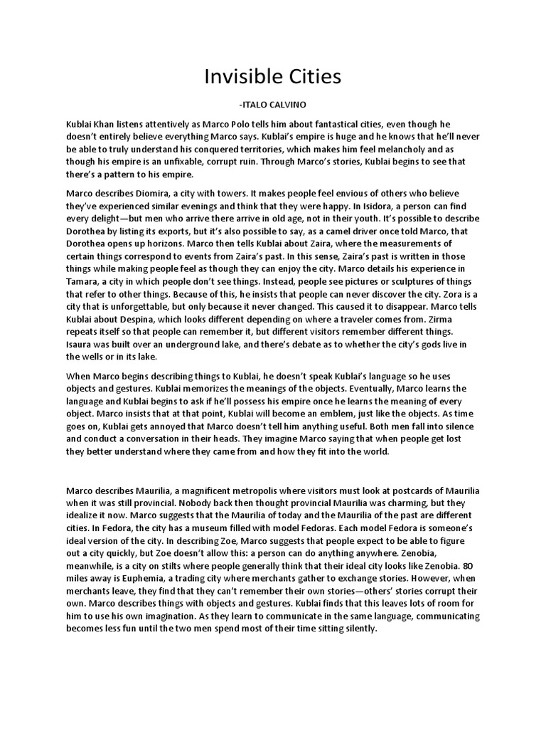 Invisible Cities | PDF