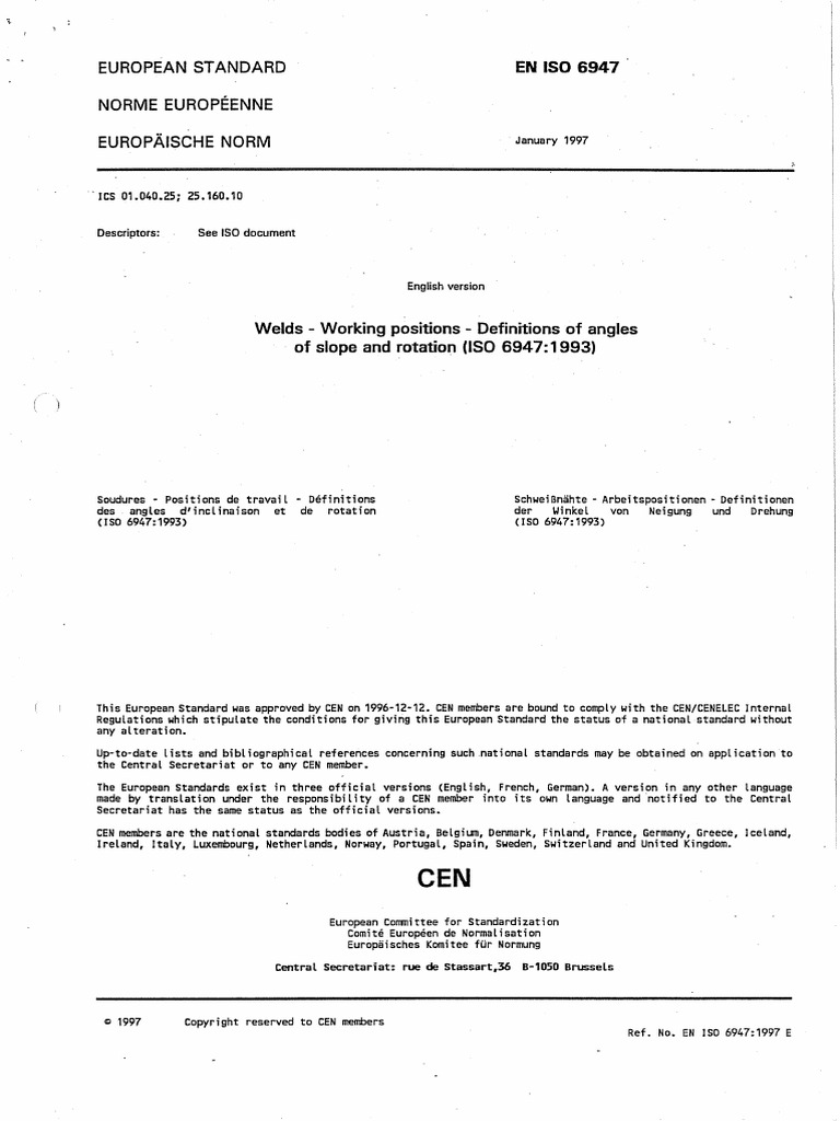 6947 EN ISO (E) (Welding Positions) | PDF