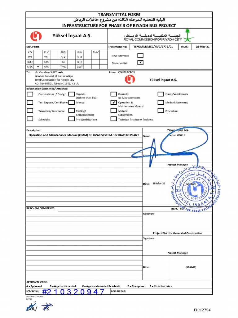 3 Out Ts Omm Mec HVC 3771 01 Eh 210320947 Omm of Hvac System For Kaw Plant | PDF