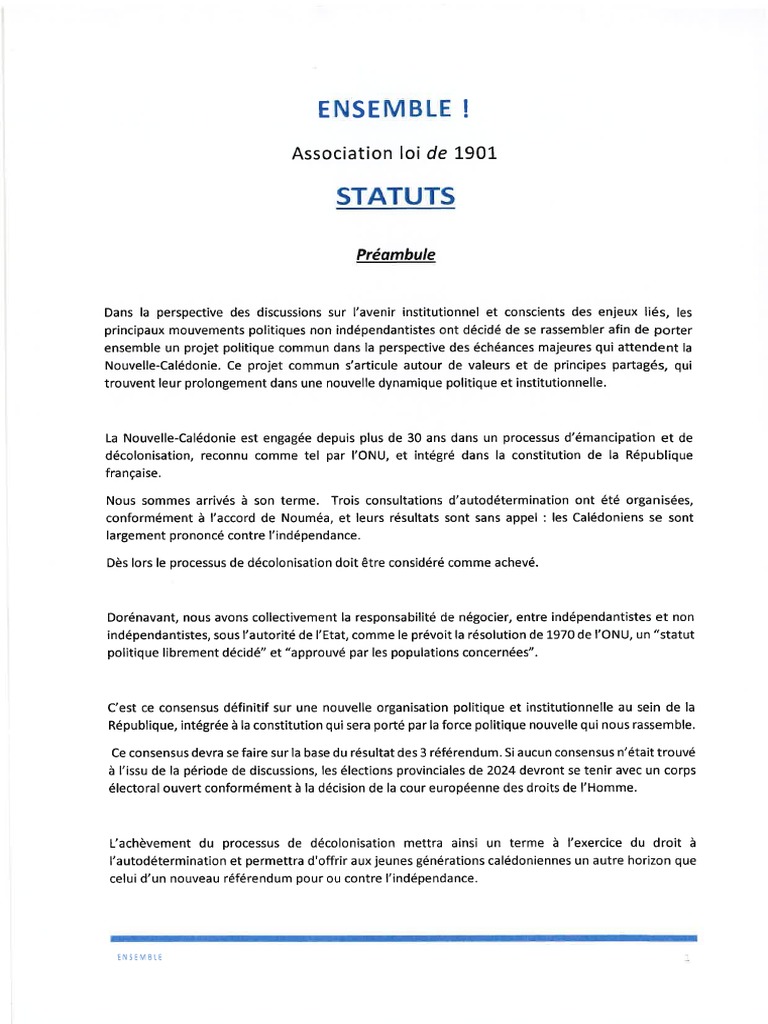 Statuts Signés Ensemble | PDF