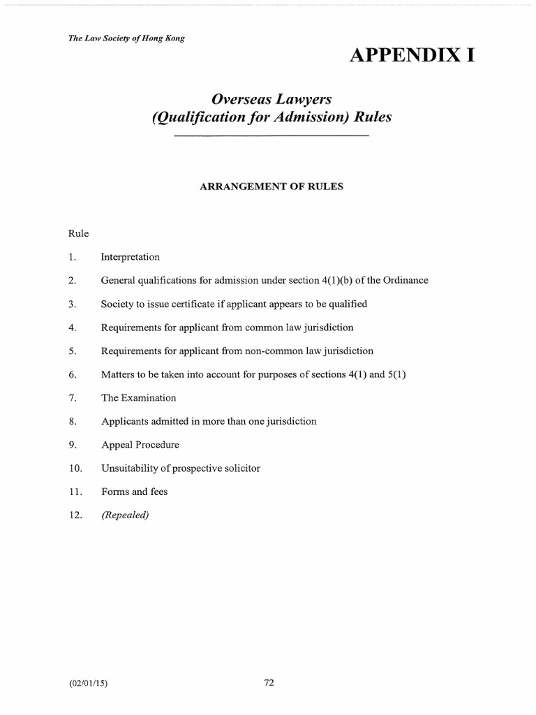 2022 OLQE Part III - Appendix I | PDF | Lawyer | Solicitor