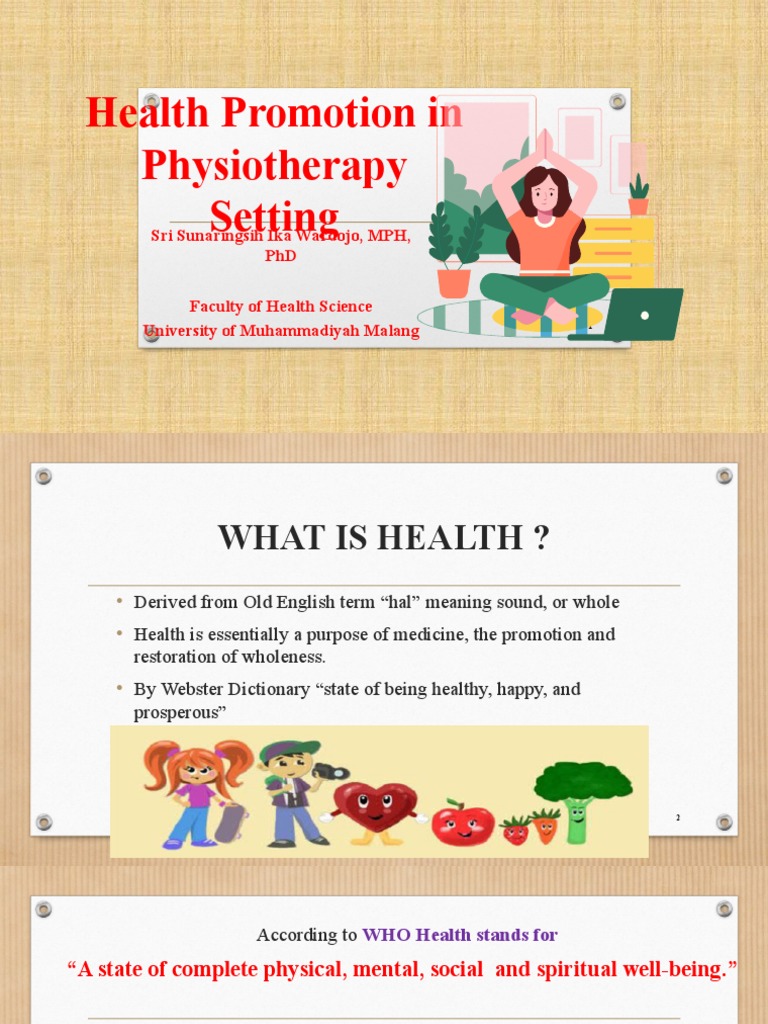 Health Promotion in Physiotherapy Setting | PDF | Physical Therapy ...