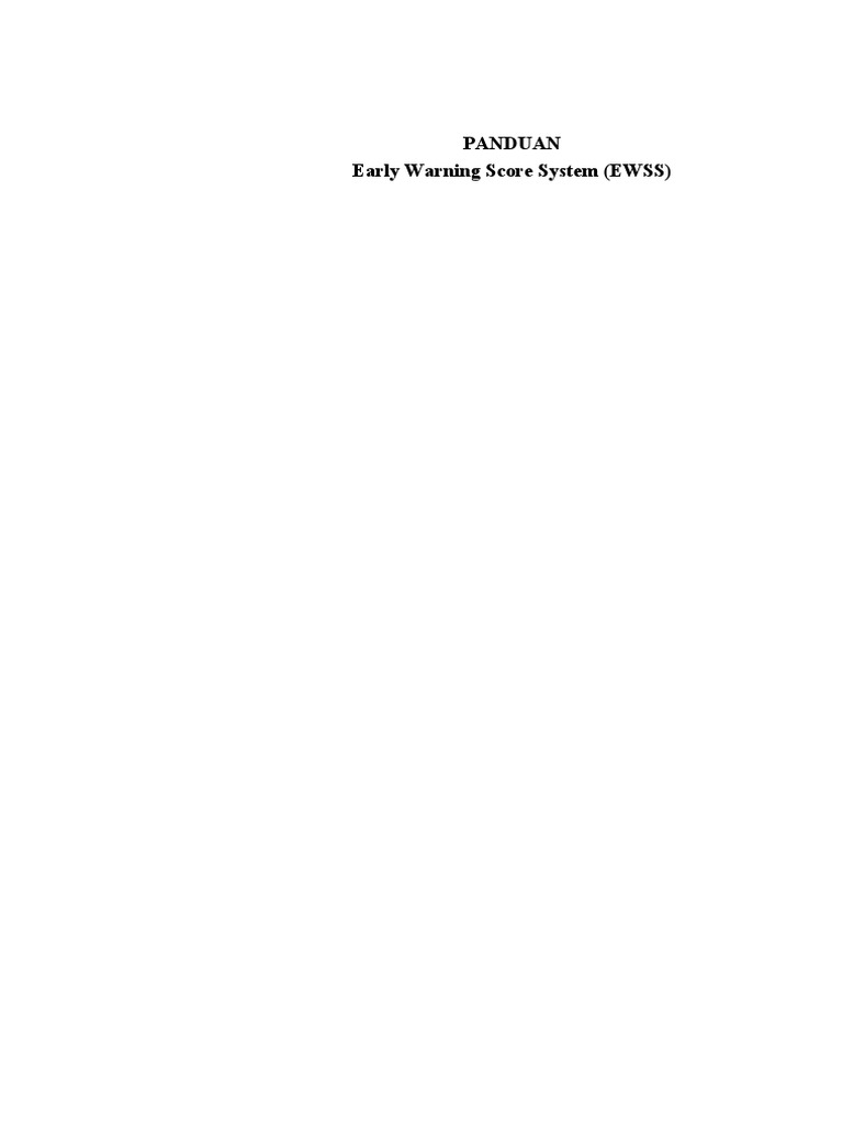 Panduan Early Warning Score System EWSS PDF