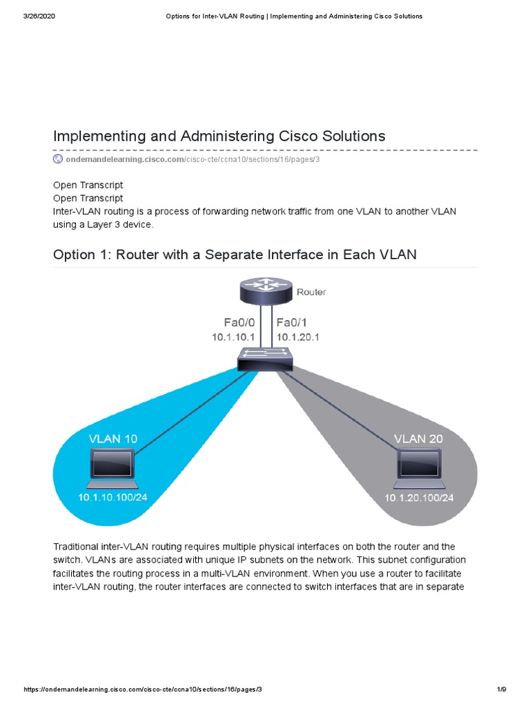 3-Options For Inter-VLAN Routing - Implementing and Administering Cisco ...