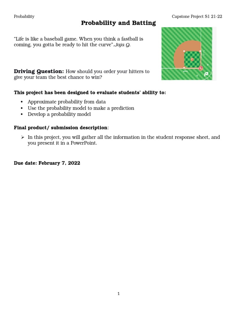 Capstone Project in Statistics & Probability (Capstone) | PDF ...