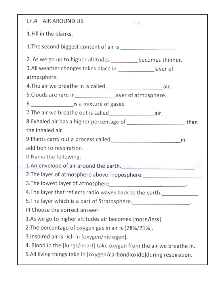 CBSE Class 5 Science - Air Around Us | PDF