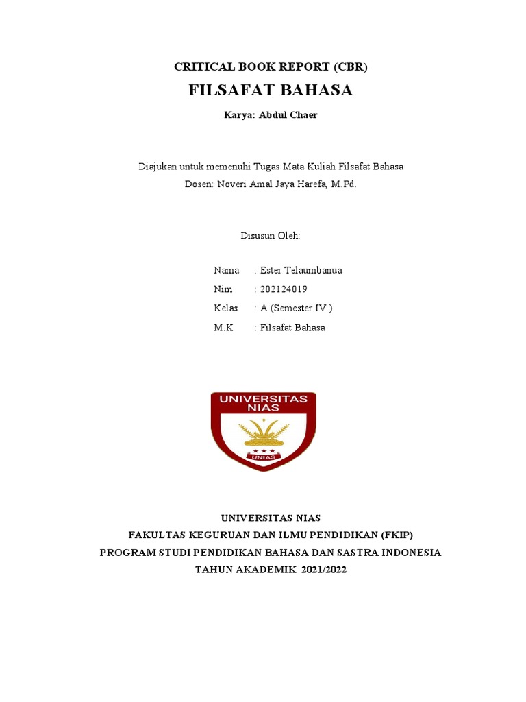 CBR Filsafat Bahasa Abdul Chaer | PDF | Kajian Bahasa Asing