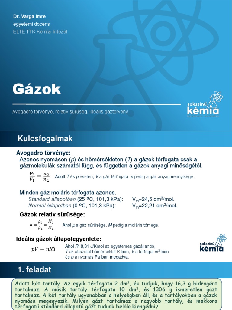 VI - Szamolas - Gazok - ELTE - Varga Imre | PDF