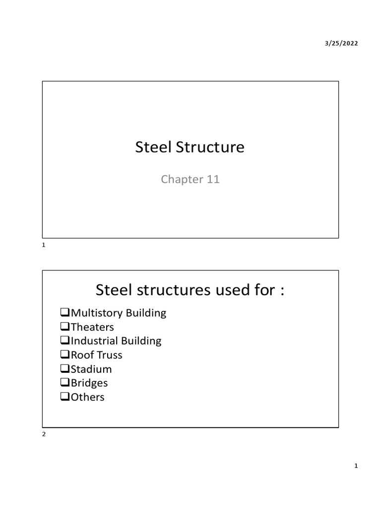 Chapter 11 Steel Structures | PDF | Structural Steel | Column