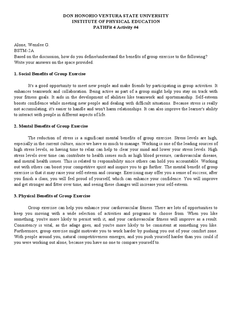 Don Honorio Ventura State University Institute of Physical Education ...