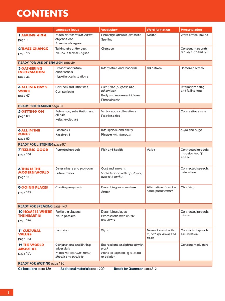 Ready For C1 Advanced 4th Edition Student S Book Scope and Sequence | PDF | Verb | English Language