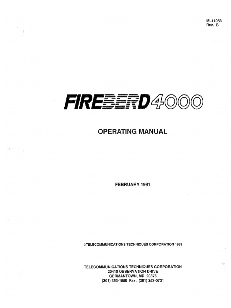 TTC Fireberd 4000 Operating | PDF