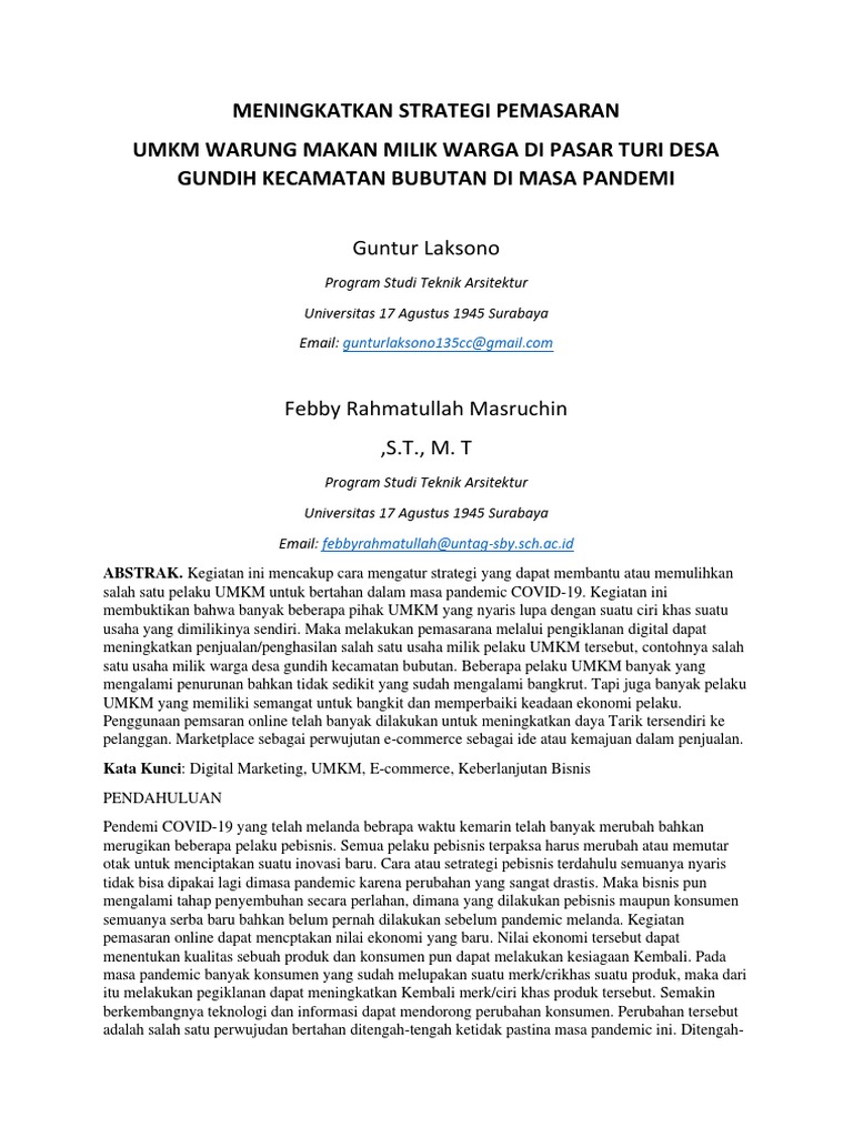 Artikel Ilmiah KKN Untag | PDF