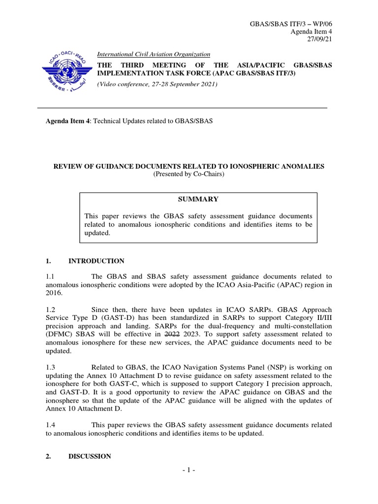 THE Third Meeting OF THE Asia/Pacific Gbas/Sbas Implementation Task ...