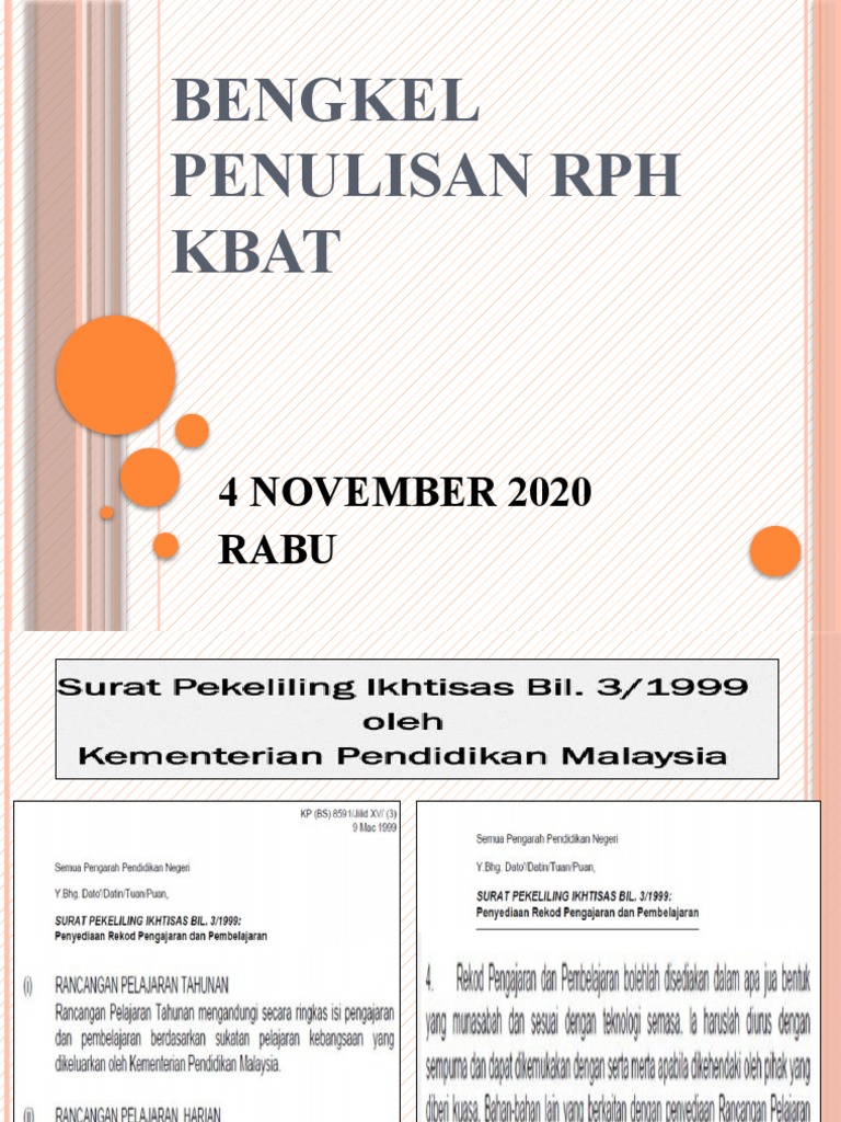 Bengkel RPH KBAT dan Refleksi | PDF