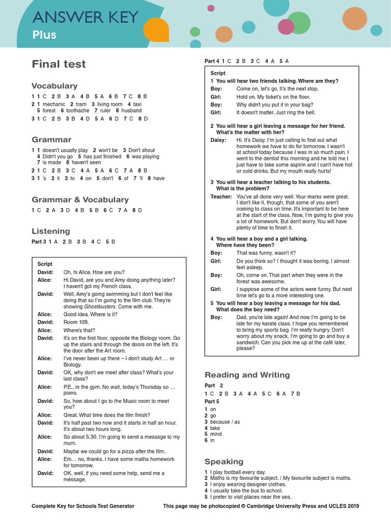 KFS-FT-P - Answer Key | PDF