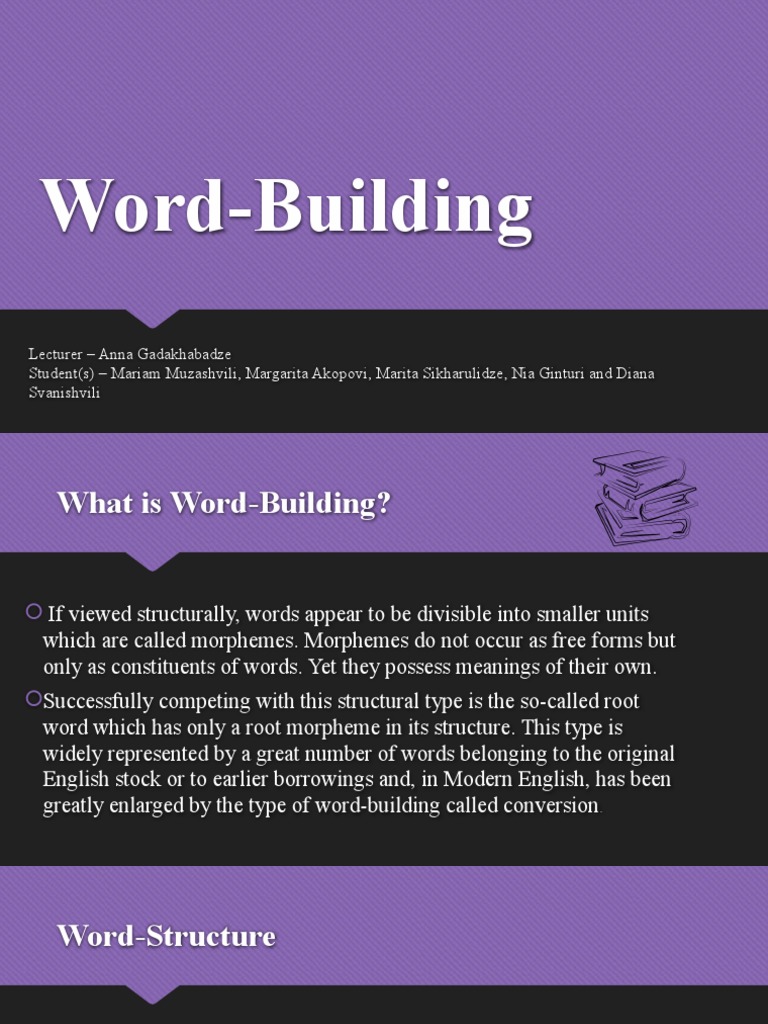 Word Building | PDF | Adjective | Word