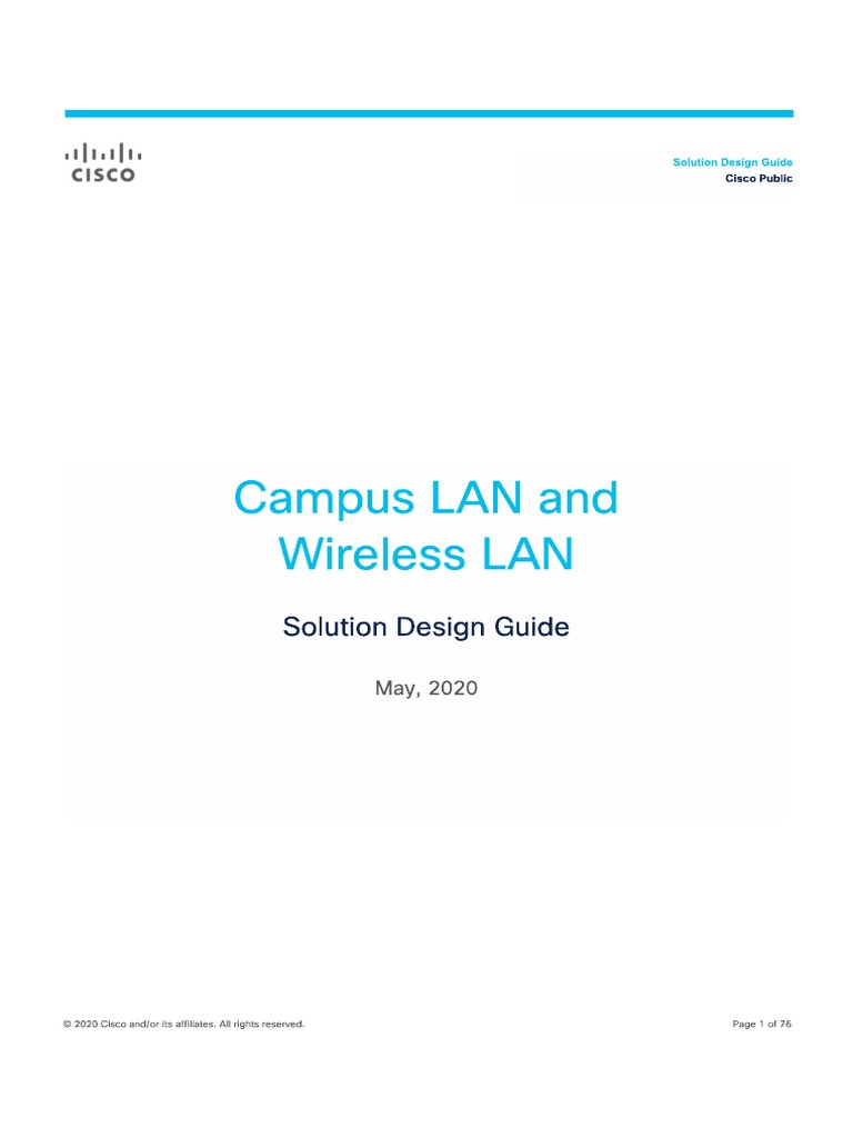 Campus LAN and Wireless LAN Solution Design Guide | PDF