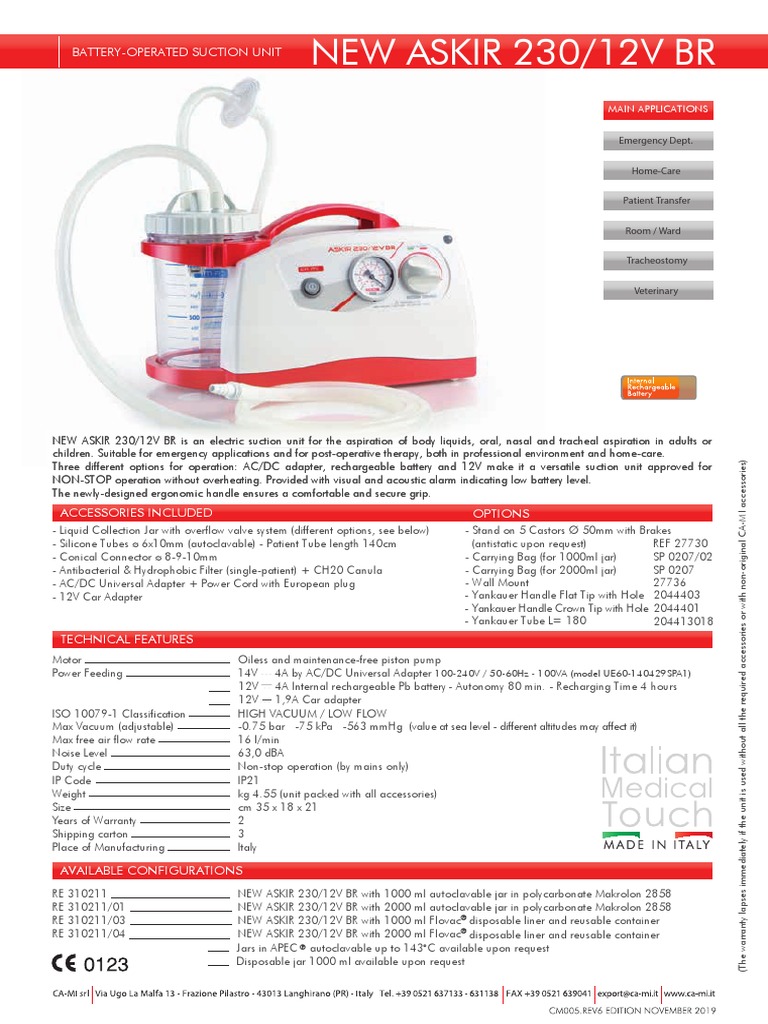New Askir 230/12V BR: Battery-Operated Suction Unit | PDF ...