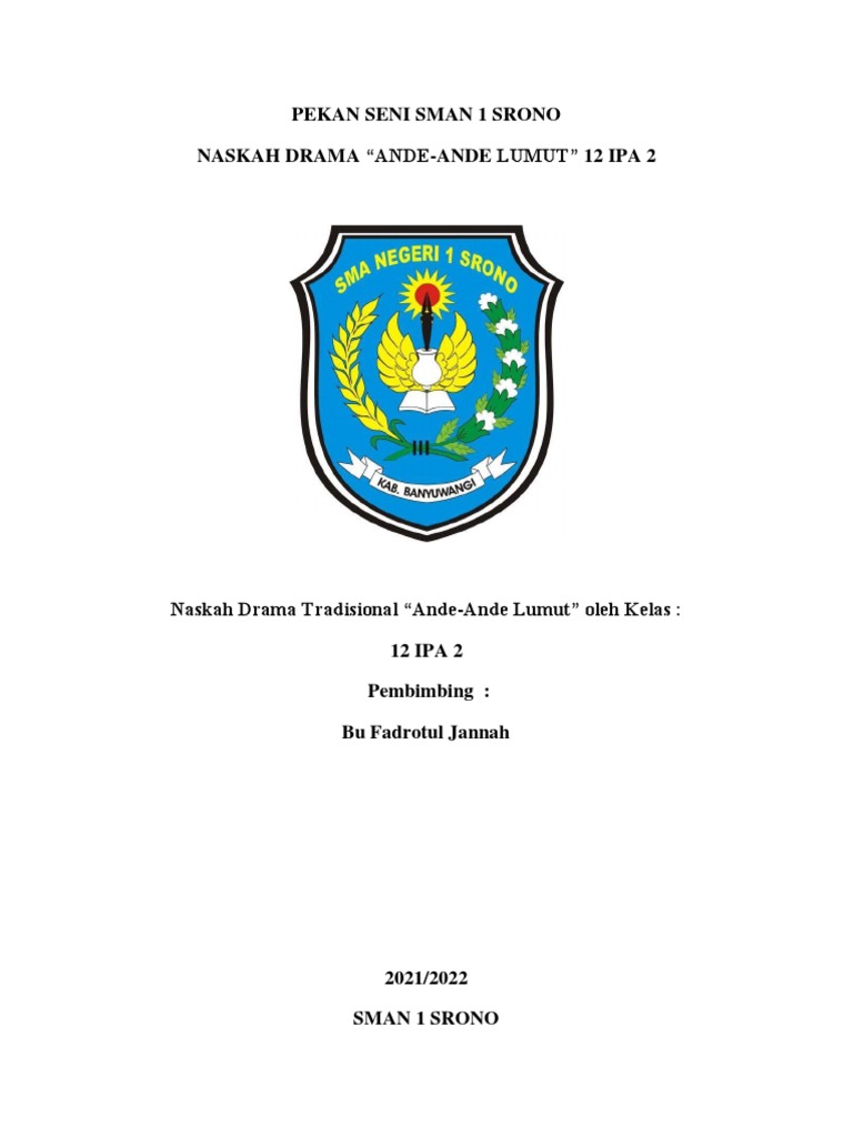 Naskah Drama Ande Ande Lumut 12 Ipa 2 | PDF