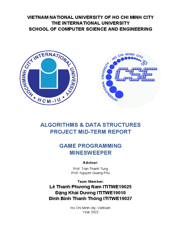 Algorithms And Data Structures Project Mid Term Report Game Programming Minesweeper Pdf Java