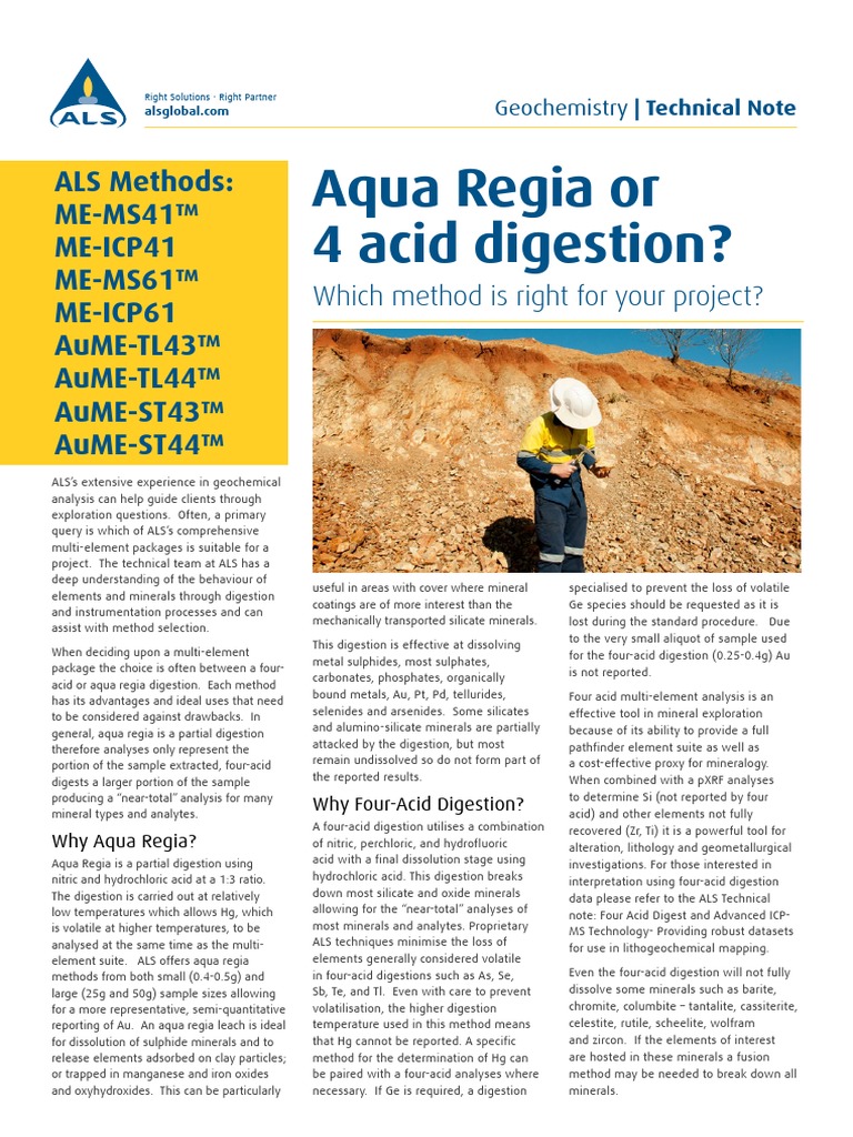 Four Acid To Aqua Regia | PDF | Aluminium | Minerals