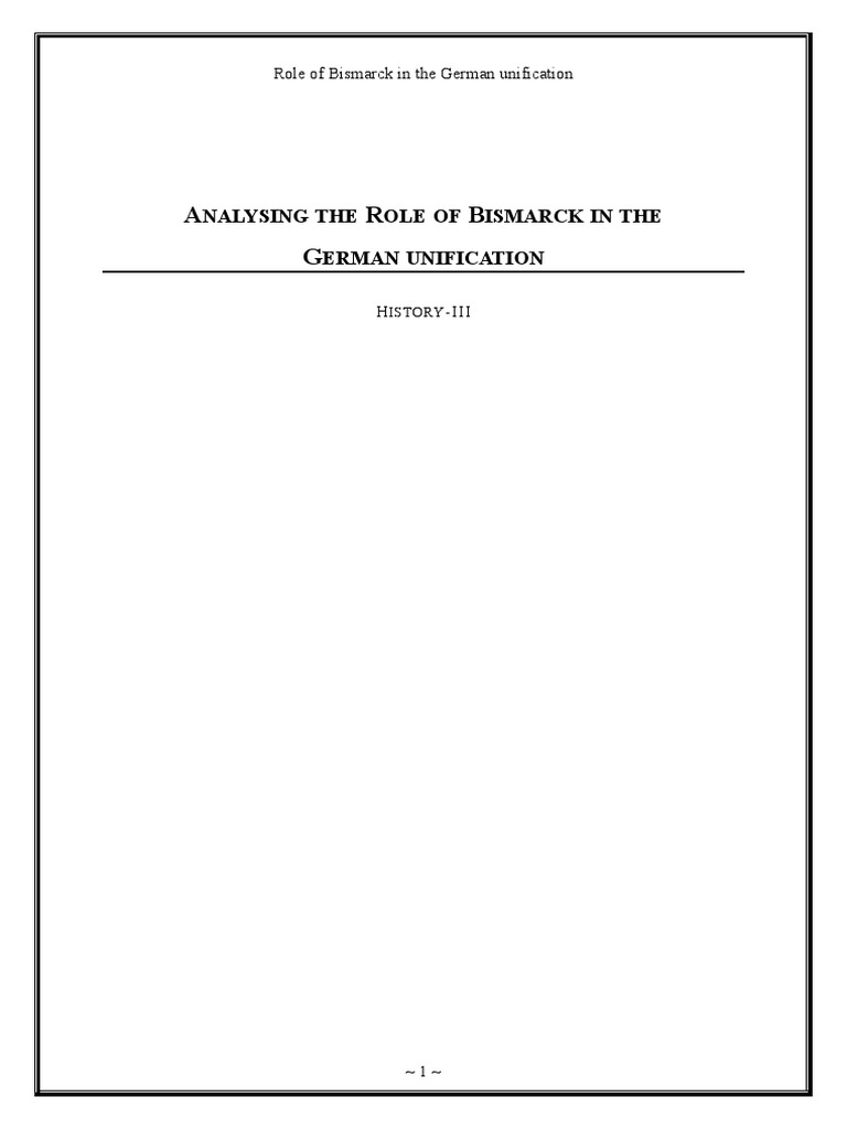 Bismarck's Impact on German Unification | PDF | German Empire | Otto ...
