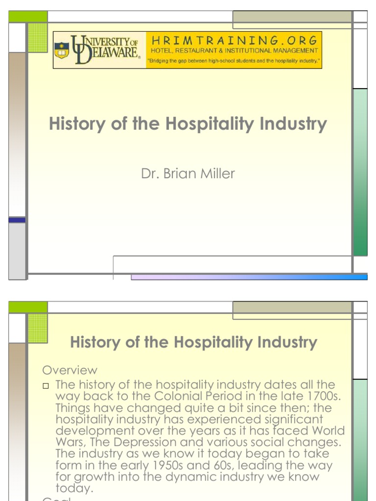1st History of The Hospitality Industry Com | PDF