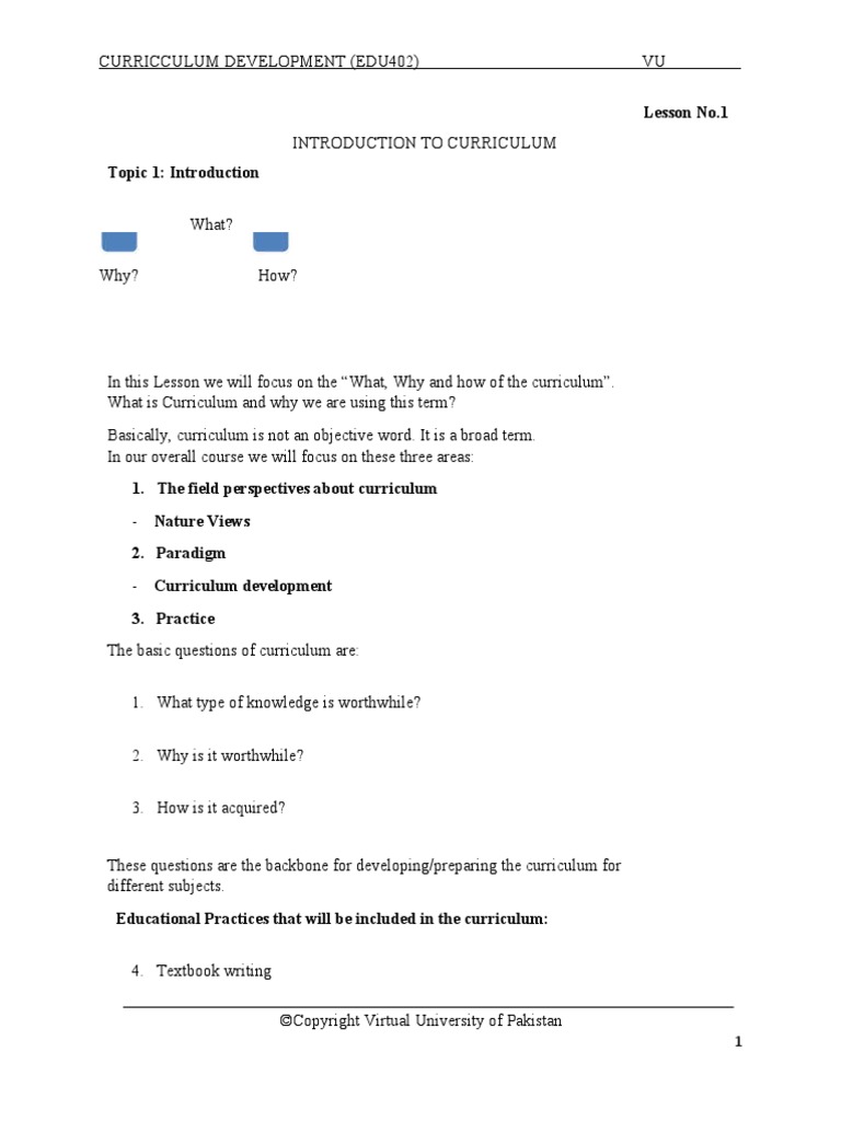 Lesson No.1 Topic 1: Introduction | PDF