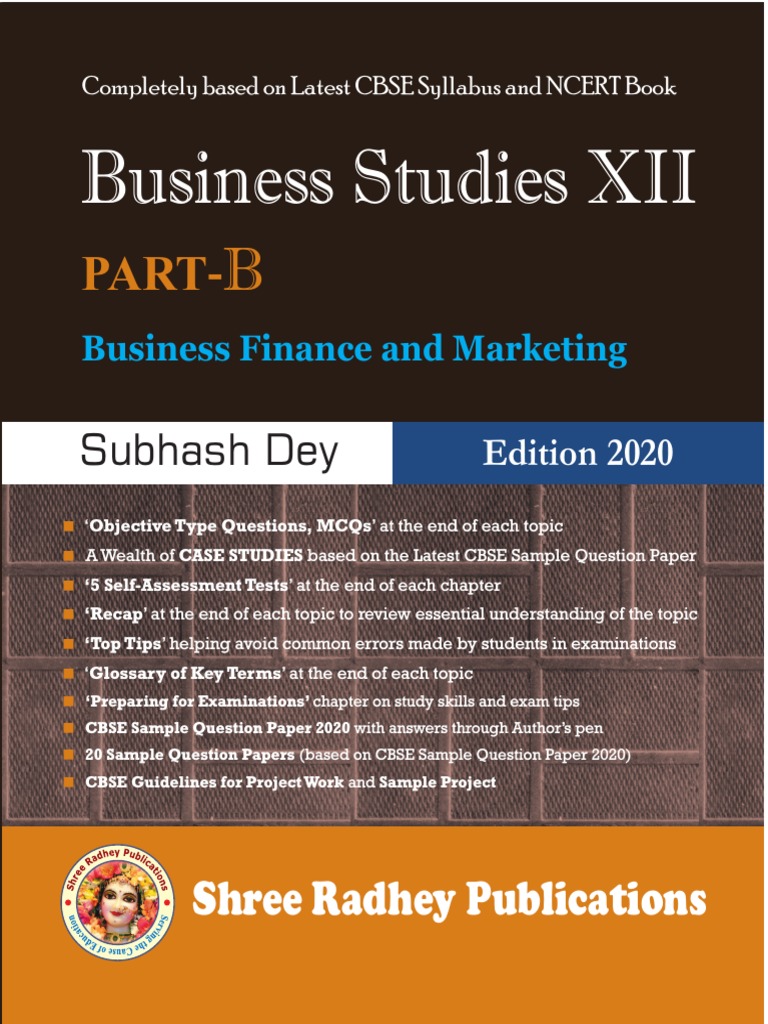 Business Studies Textbooks by Subhash Dey for Class XI and XII Based on ...