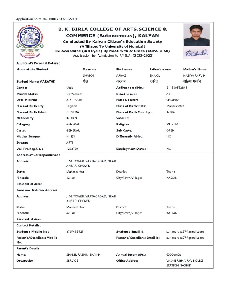 BK Birla College | PDF