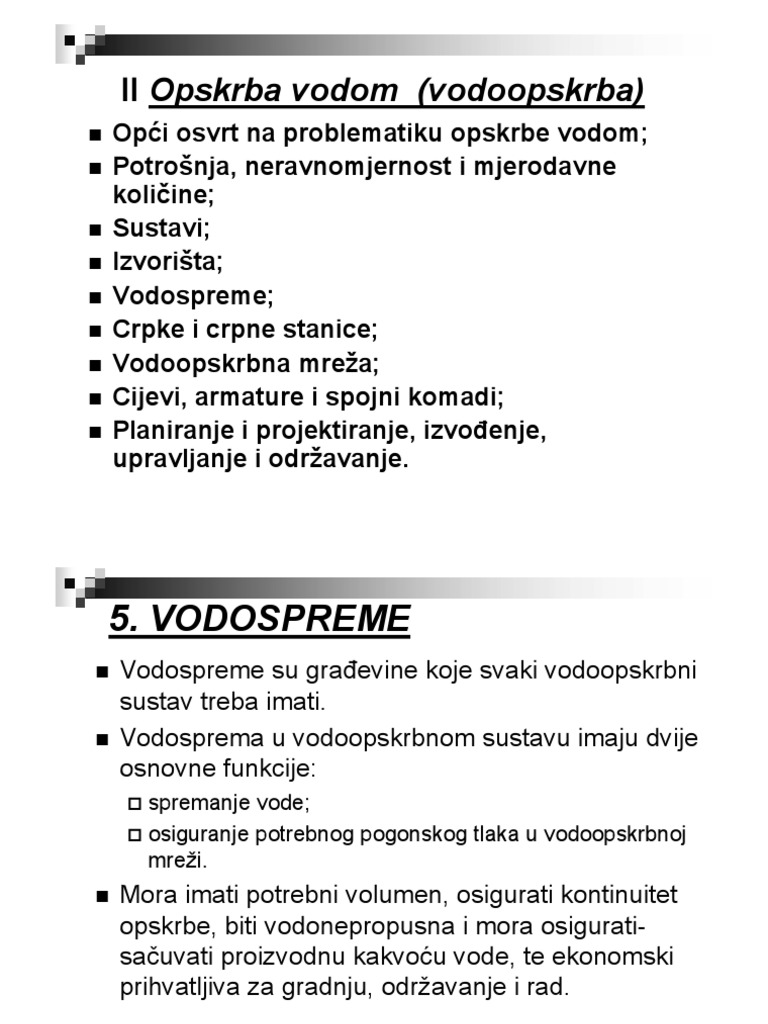 3 Dio Vodoopskrba | PDF
