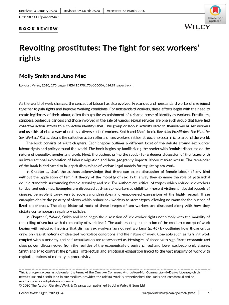 Revolting Prostitutes The Fight For Sex Workers Rights Molly Smith