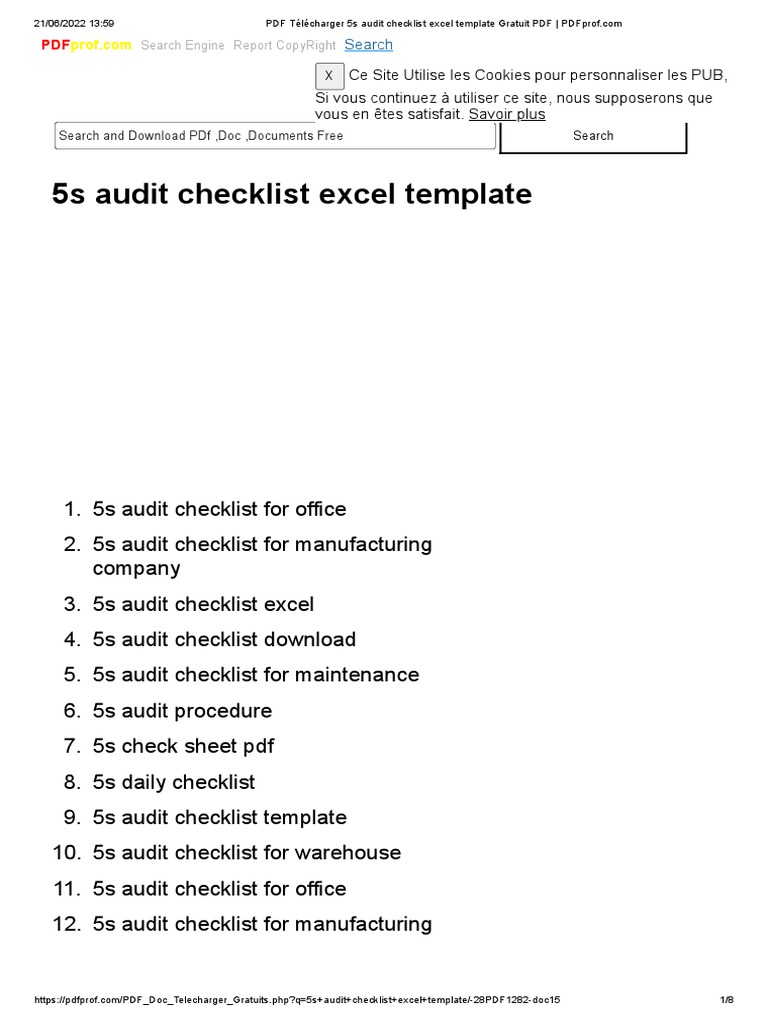 PDF 5s Audit Checklist | PDF | Audit | Business Process