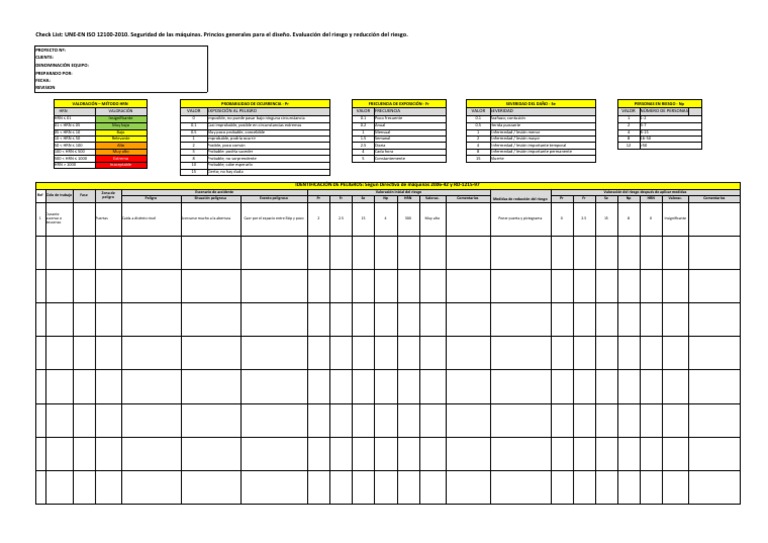 Une - en - Iso - 12100 - 2010 HRN Methode - Risk Matrix | Descargar ...