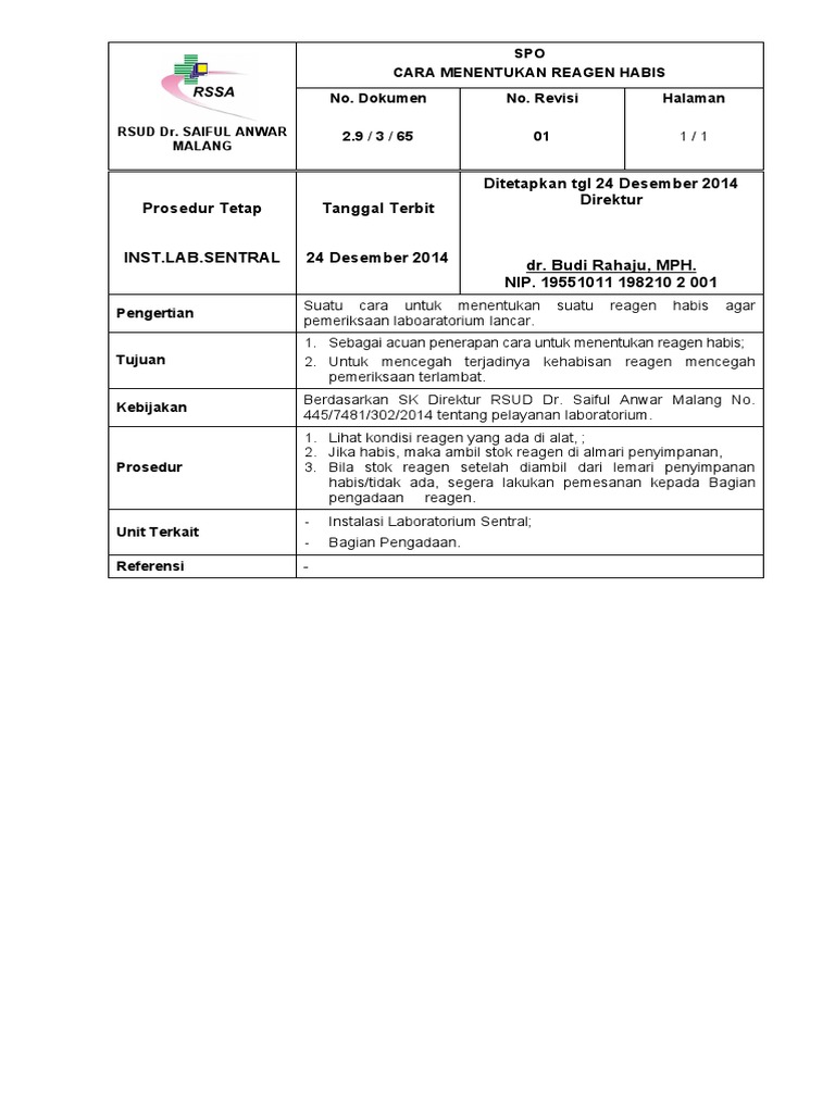 2.9!3!65 Spo Cara Menentukan Reagen Abis | PDF